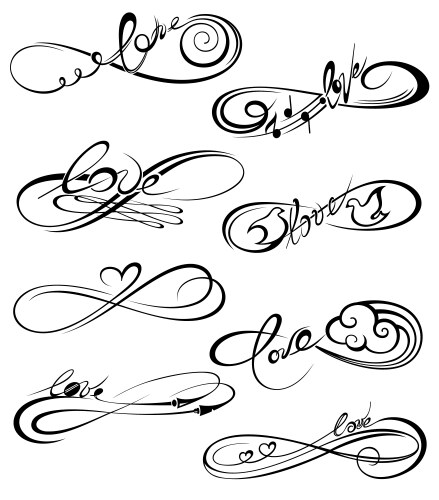 Infinity symbols with words for tattoo Royalty Free Vector