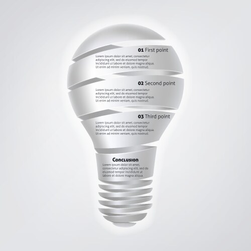 Infographic template with light bulbs Royalty Free Vector