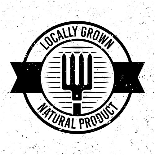 Locally grown label editable isolated Royalty Free Vector