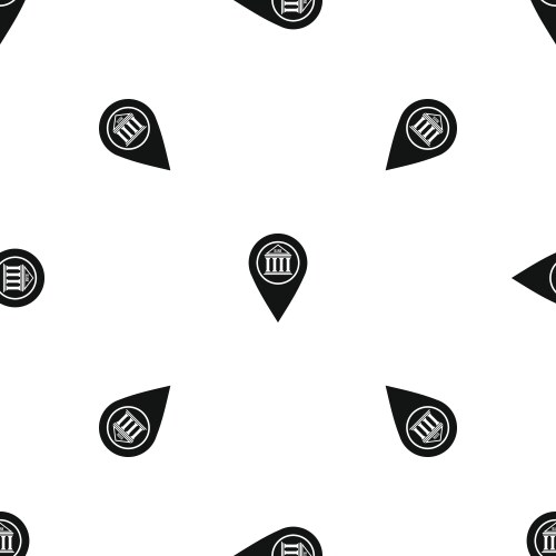 Map pin icon with bank sign simple style Vector Image