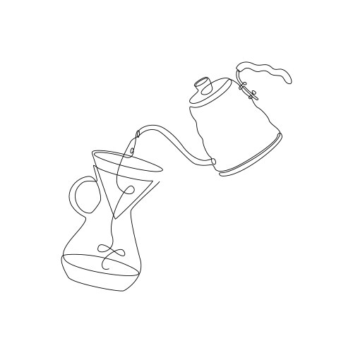 Poster template with hand drawn coffee brewing Vector Image