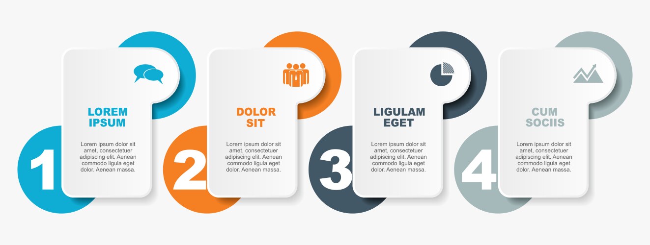 Round flowchart infographic template Royalty Free Vector