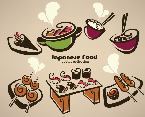Japan food Royalty Free Vector Image - VectorStock