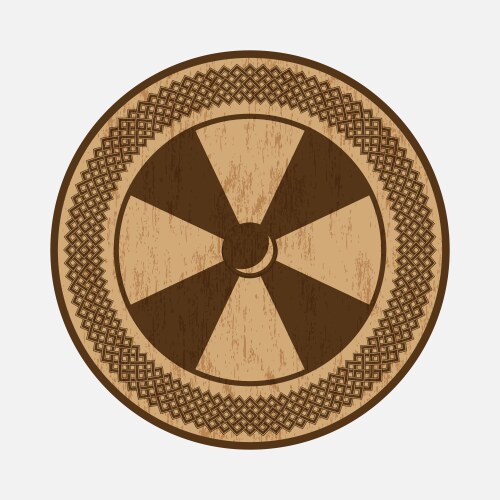 Viking algiz rune dark circle shield Royalty Free Vector