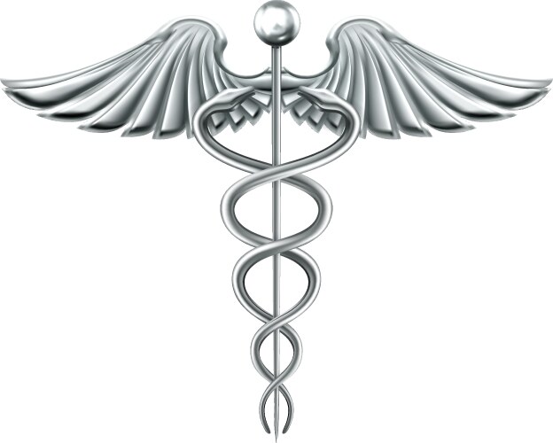 Caduceus Staff Caduceus Icon Caduceus Symbol In Blue And Gold