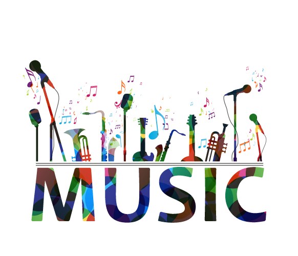 Font design for word music on white background Vector Image