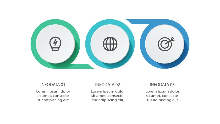 Triangle elements graph diagram with 3 steps Vector Image