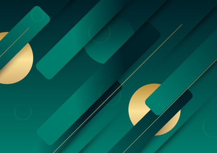 Modern dark green and gold abstract background Vector Image