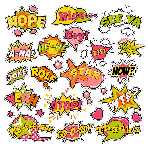 Exclamation texting comic signs on speech bubbles Vector Image