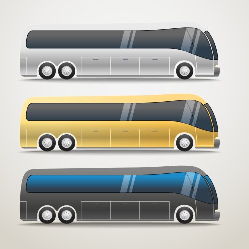 Different color city bus Royalty Free Vector Image