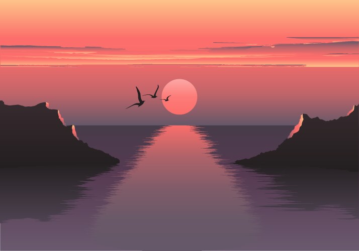 Horizontal Sunset Vector Images (over 6,400)