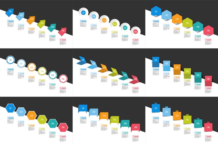 Infographic timeline banner step report Royalty Free Vector