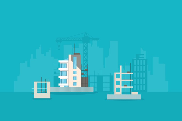 Development of urban architecture building Vector Image