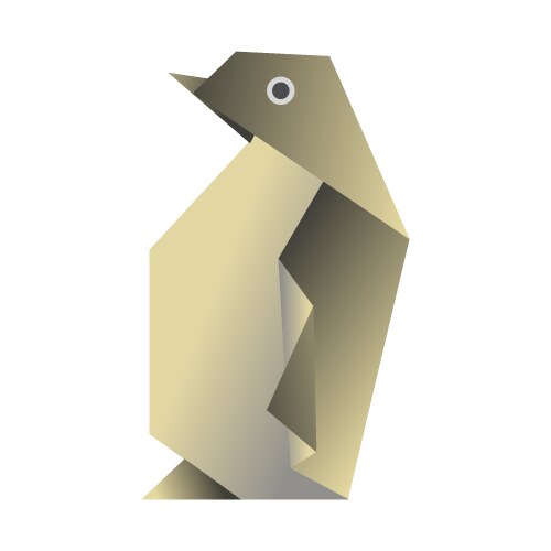 Origami penguin icon cartoon style Royalty Free Vector Image