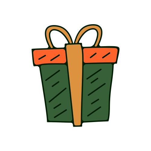 Christmas gift box label sticker stamp and badge Vector Image