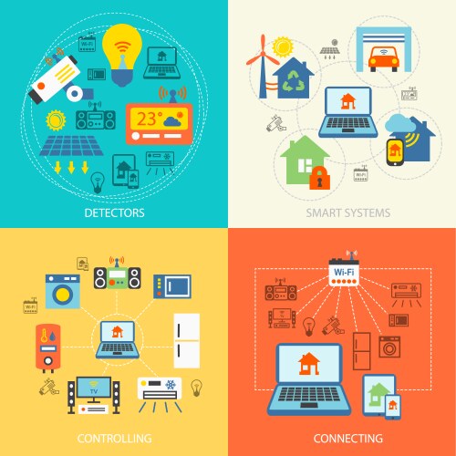 Smart home infographic concept Royalty Free Vector Image