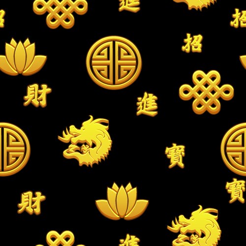 Chinese traditional symbols Royalty Free Vector Image
