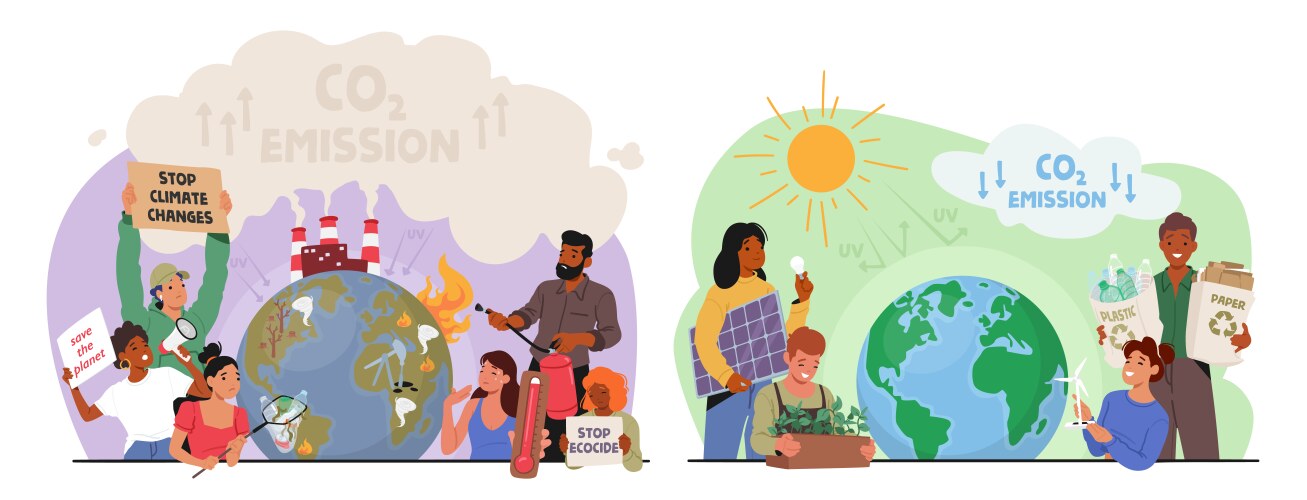 Climate change concept global warming metaphor Vector Image