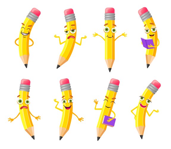 Cartoon Pencil Kids Vector Images (over 18,000)