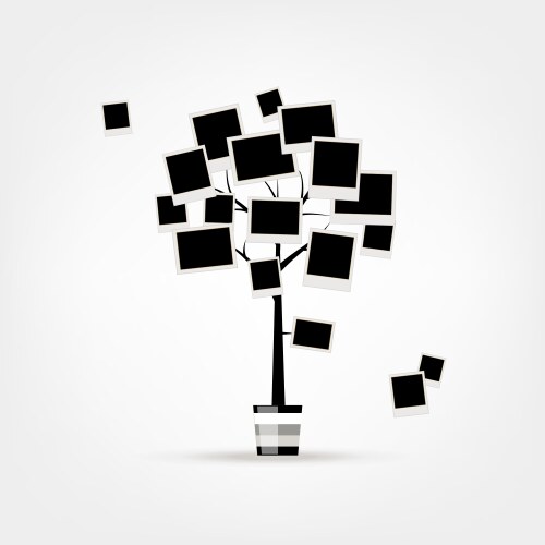 Family tree template with picture frames insert Vector Image