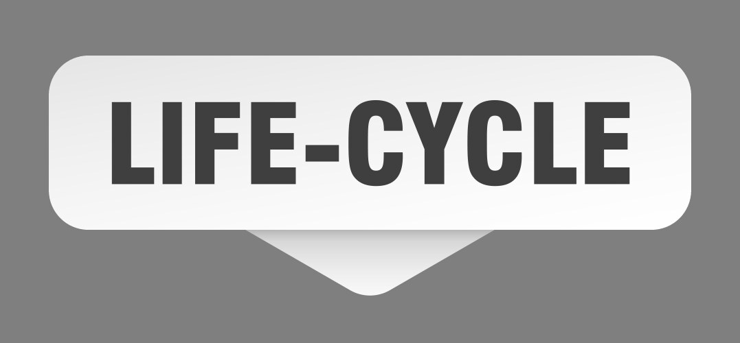 Life-cycle sticker sign on transparent Royalty Free Vector
