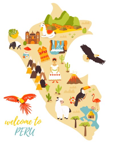 Peru map Royalty Free Vector Image - VectorStock