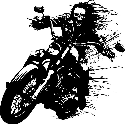Zombie riding a motorcycle Royalty Free Vector Image