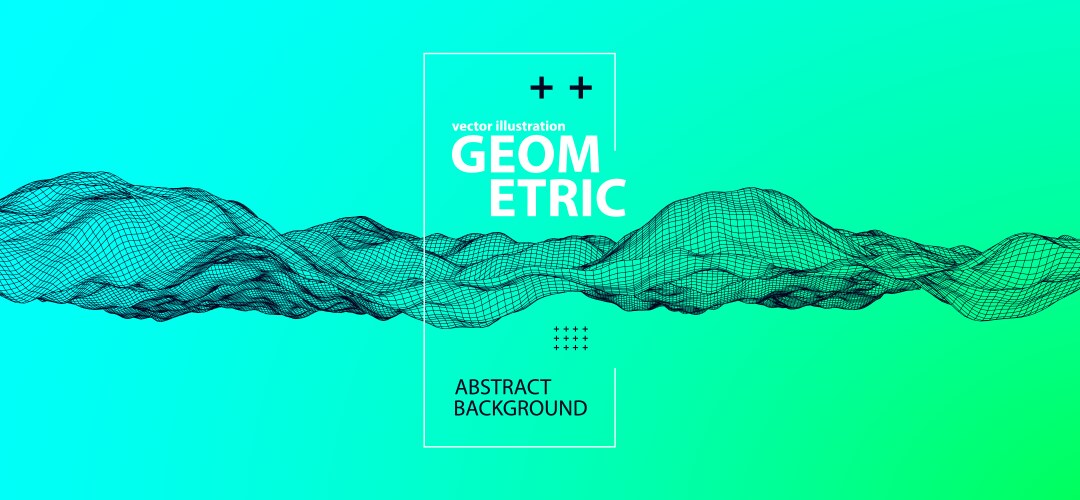 Abstract background with waves 3d surface Vector Image