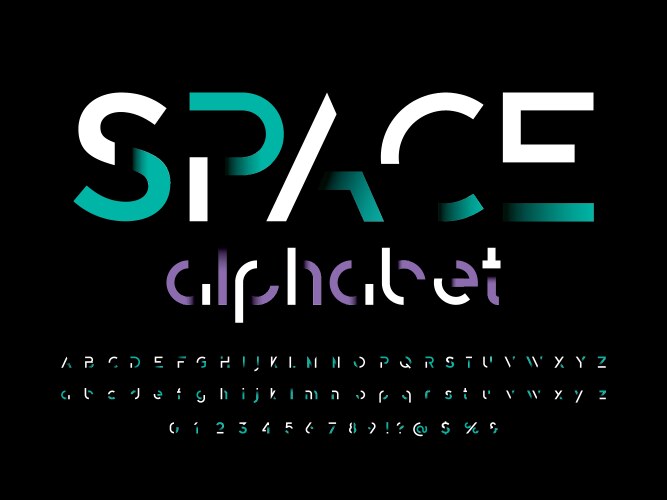Alphabet modern font space typeface minimalist Vector Image