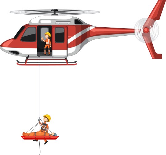 Emergency rescue team help people cartoon style Vector Image