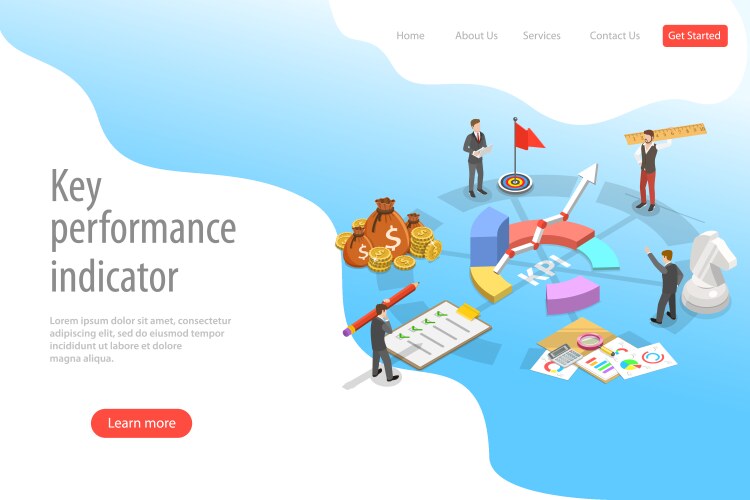 Kpi key performance indicator concept with big Vector Image