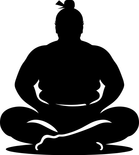 Sumo fight silhouette isolated on a white Vector Image