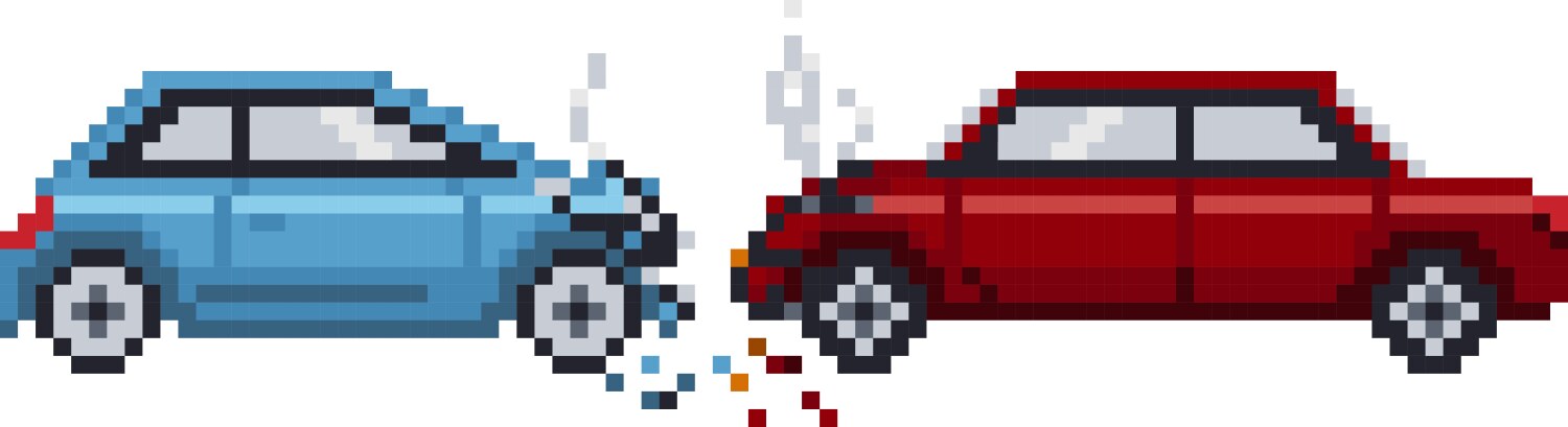 Pixel art police car side view Royalty Free Vector Image