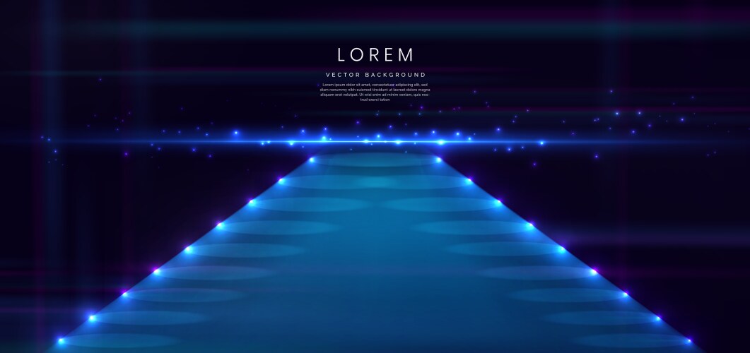 Elegant blue stage background with dot neon Vector Image