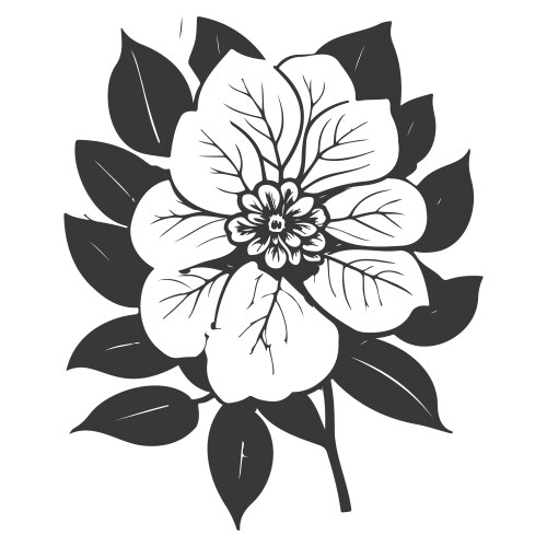 Tumpal flower pattern outline sketch Royalty Free Vector