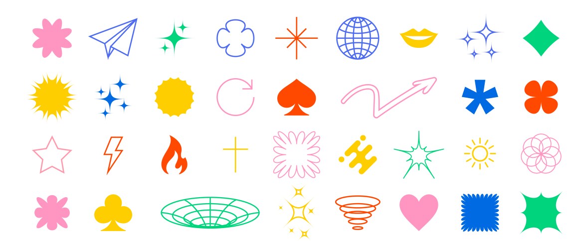 Abstract geometric character cartoon cute Vector Image