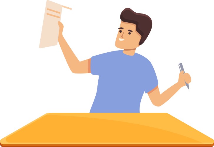 Test writing icon cartoon style Royalty Free Vector Image