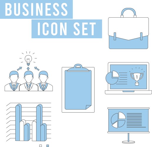 Business icons set Royalty Free Vector Image - VectorStock