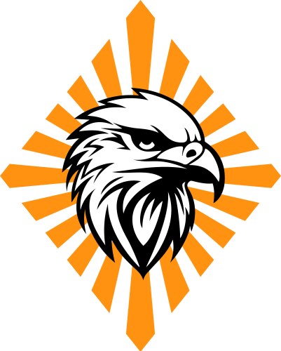Orange Hawk Head Logo Royalty Free Vector Image