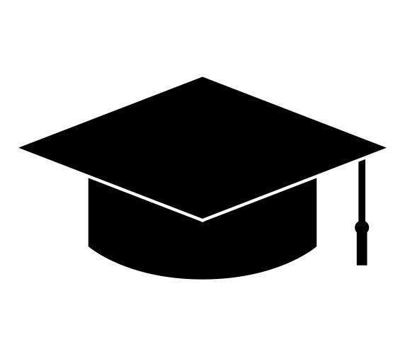 Graduation hat icon simple style Royalty Free Vector Image