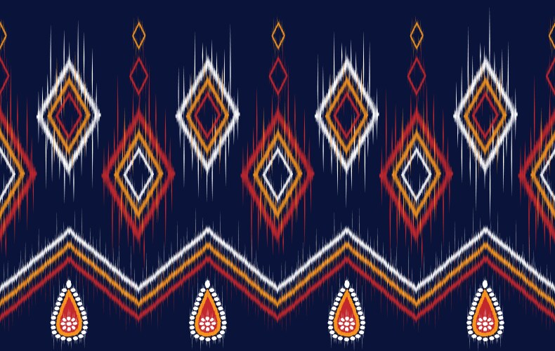 Ikat motifs ethnic fabric seamless pattern Vector Image