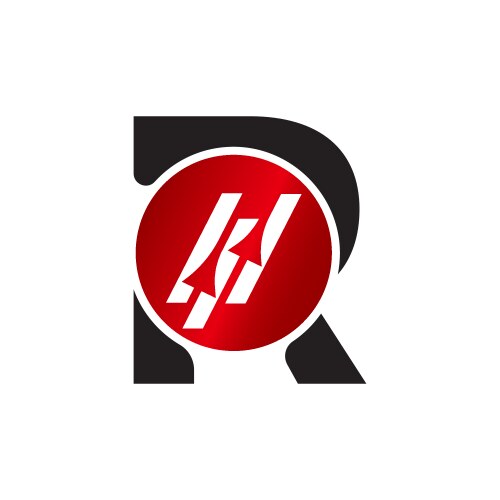 Letter r logo template colorful Royalty Free Vector Image