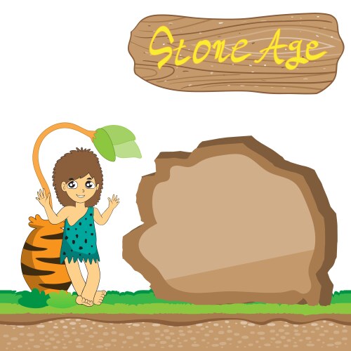 Stone age cartoon eps10 file Royalty Free Vector Image