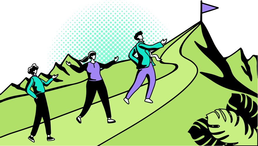 Team building success with trophy Royalty Free Vector Image