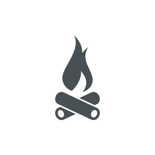 Campfire symbol fireplace flame and firewood Vector Image