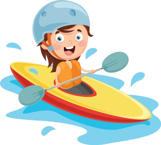 Children rafting Royalty Free Vector Image - VectorStock