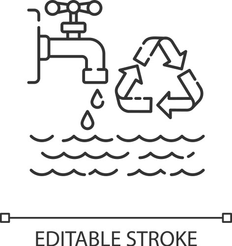 Water connection linear icon Royalty Free Vector Image