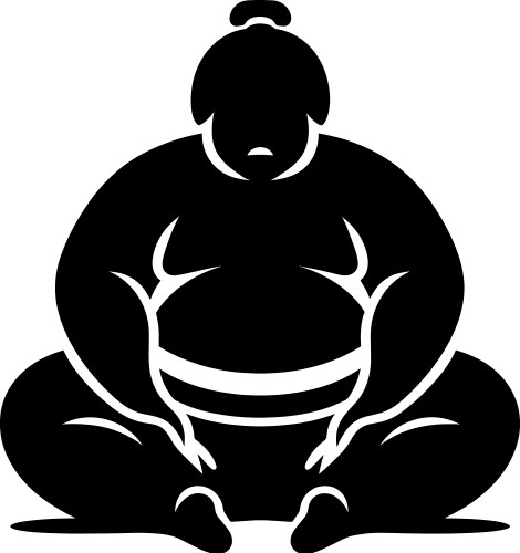 Sumo fight silhouette isolated on a white Vector Image