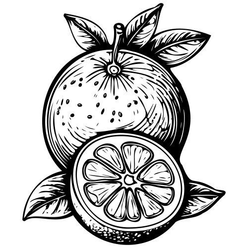 Sketches calamansi engraving drawing of fruit Vector Image