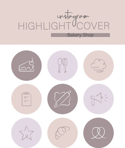 Instagram highlight cover hobby interest version Vector Image